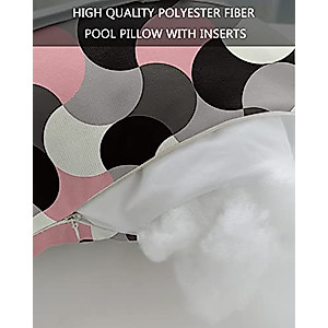 Recliner Head Pillow Ledge Loungers Chair Pillows with Insert Mid Century Pink Grey Black Abstract Geometric Art Modern Lumbar Pillow with Adjustable Strap Patio Cushion for Sofa Bench Couch, 2 PCS