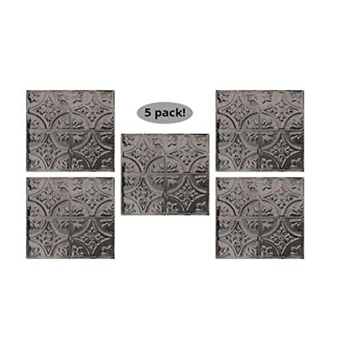 American Tin Ceilings [5-Pack Kit] Nail-Up Metal Tiles Pattern #36 Americana Star Nail-Up Unfinished: 24" x 24" | Genuine Tin | Made in The USA | Model: kit-n-p36-raw