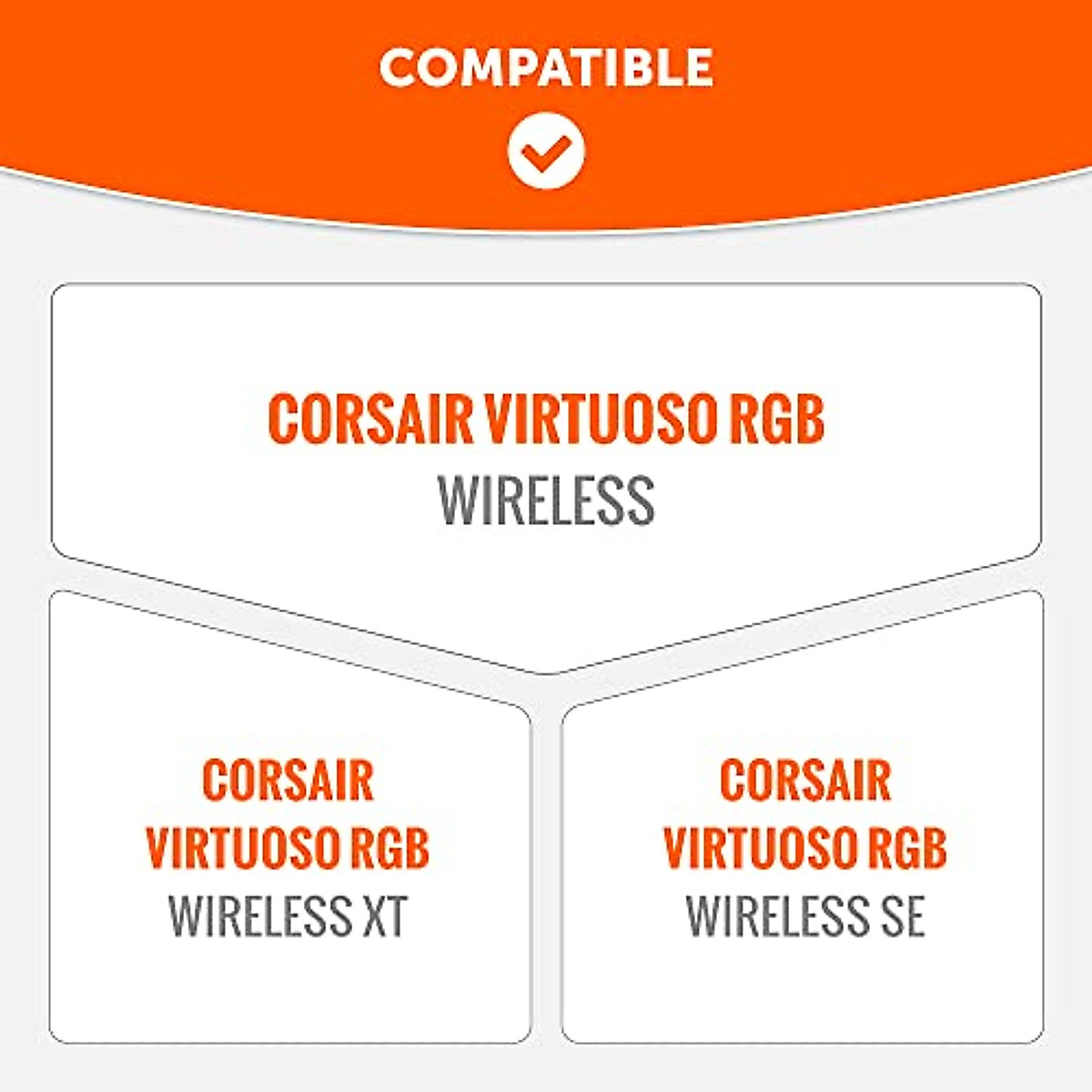 WC Upgraded Replacement Earpads for Corsair Virtuoso Gaming Headset Made by Wicked Cushions | Improved Durability, Thickness, Softer Leather, and Sound Isolation | Black