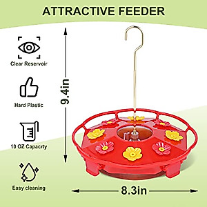 Rihogar Hummingbird Feeders for Outdoors Hanging, 2 Pack Hummingbird Feeder, Hummingbird Feeders for Outside, 8 Feeding Ports, Leak-Proof, Easy to Clean & Fill (14OZ)