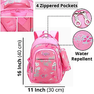 JOJOOKIDS Kids Backpack for Girls Unicorn Backpack for School Water Repellent | Backpacks for Elementary or Kindergarten | Pink School Bag 15” School Backpack