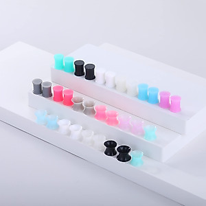 Jusway Plugs and Tunnels for Ear Lobe Ear Gauge Silicone Ear Plugs Ear Piercings Plugs Size 0 Gauges(32PCS)