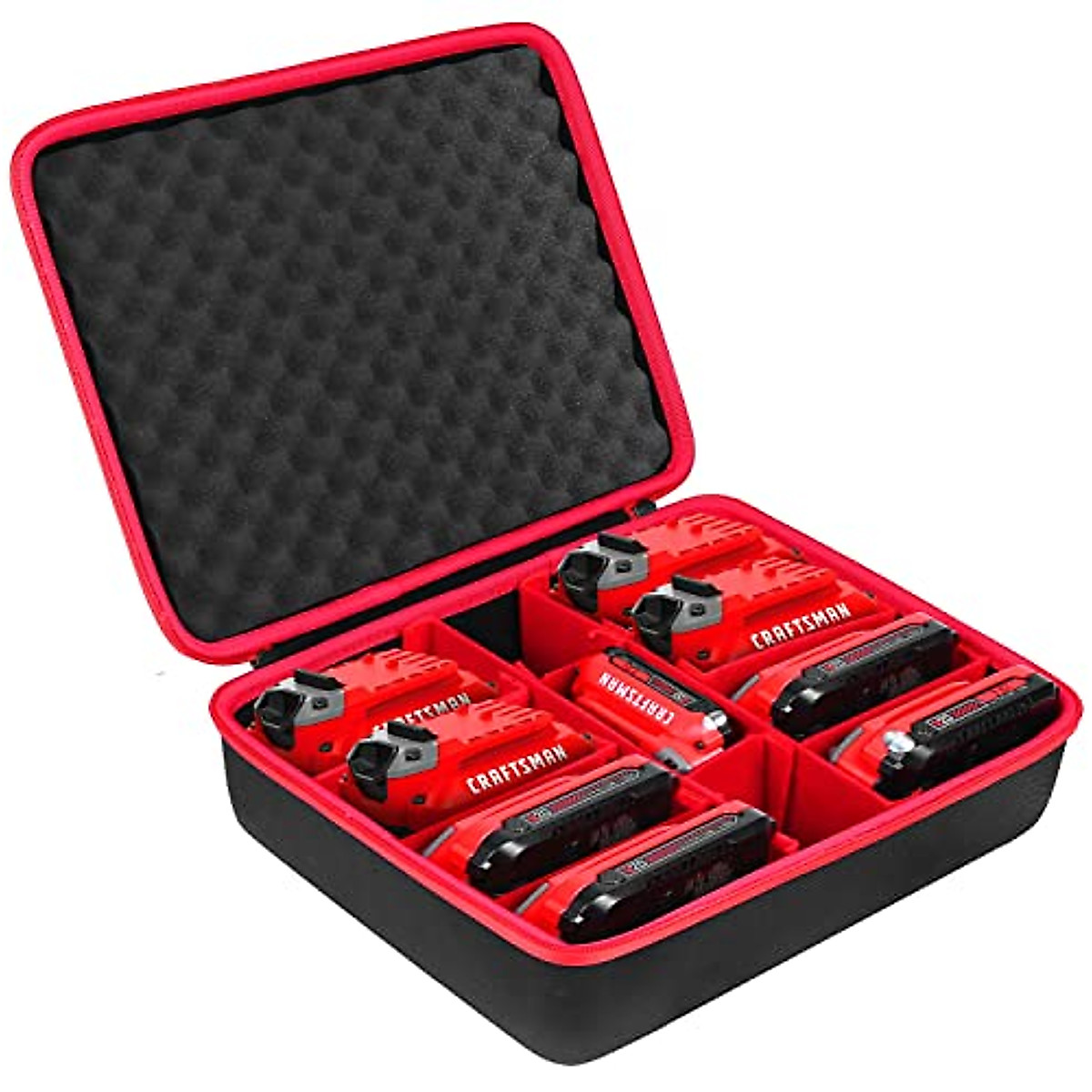 Khanka Hard Battery Storage Box Holder, Carrying Case Replacement for Craftsman 12V/19.2V/20V Max Lithium Ion Battery and Charger - Holds V20 20V 2.0/3.0/4.0/5.0/6.0/6.5/9.0-Ah Battery,（Case Only）