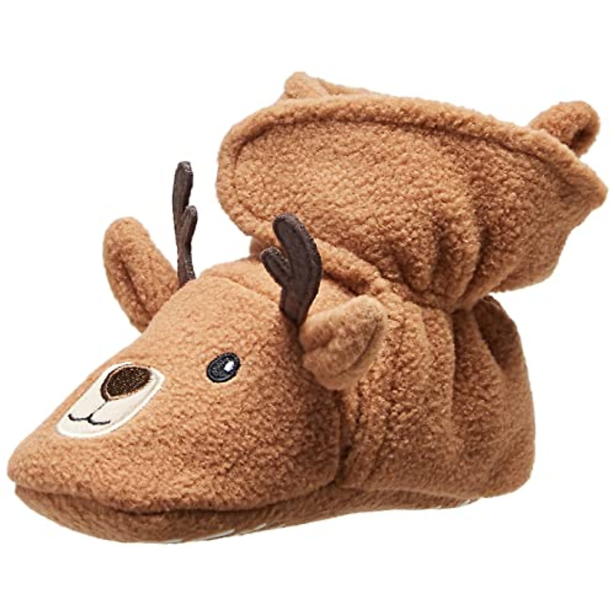 Hudson Baby Unisex Cozy Fleece Booties, Reindeer, 12-18 Months