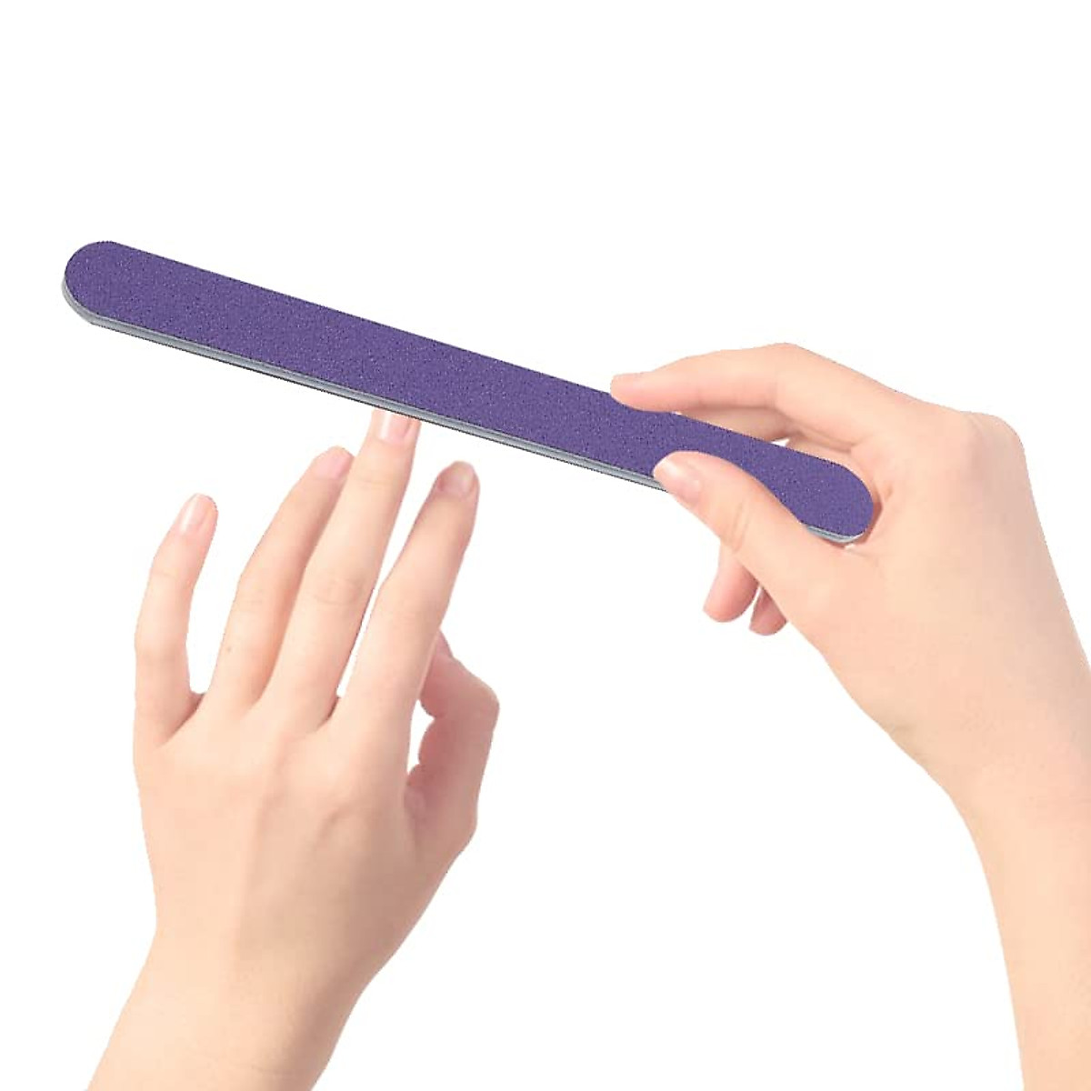 Bzbuy Nail File 50 PCS Professional Double Sided 100/180 Grit Nail Files Emery Board Purple Manicure Pedicure Tool and Nail Buffering Files