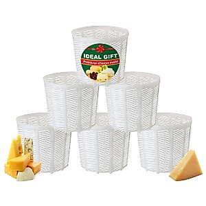 PetriStor 6 Pcs Soft Cheese Mold for Cheese Making 1.85QT - Cheese Making Mold - Cream Cheese Form Mold - Homemade Cheese Making Supplies - Molde Para Queso Fresco Casero - Feta Cheese Making Basket