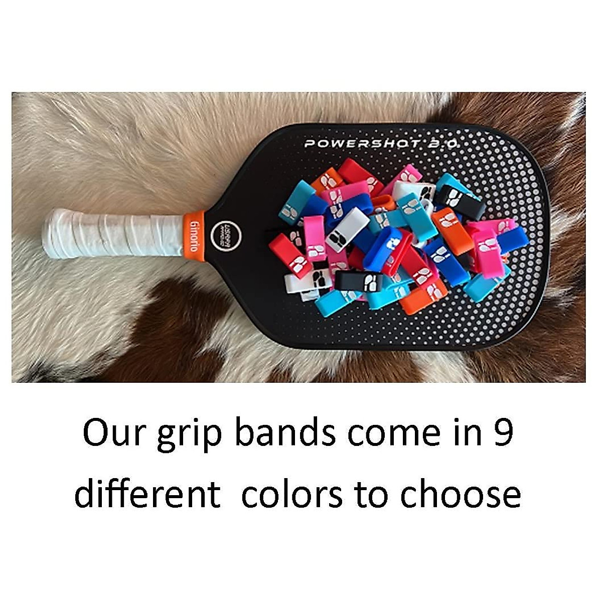 iPdlz Customized Silicone Grip Bands- Pickleball, Tennis, Padel, Beach Tennis, Paddles, Rackets, Baseball Bats, Hockey Sticks (Hot Pink)