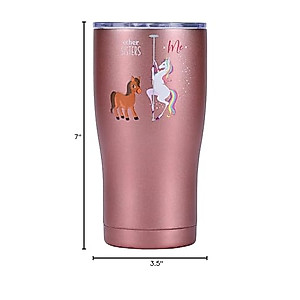 Shamone Unicorn Sister Gifts from Sister, Tumbler 20oz Insulated Stainless Steel w/Lid, SS Straw, Cleaning Brush, Sister Birthday, Sister Christmas Gifts, Funny Gift from Sister (Rose Gold)