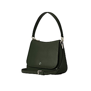 Kate Spade New York Polly Medium Convertible Leather Flap Shoulder Bag in Deep Evergreen