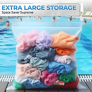 EXTRA LARGE Zip Top Bags for Storage, 5 GALLON Resealable bags, JUMBO Storage Bags, GIANT Plastic Bags, REUSABLE BPA-Free XXL Freezer Food Storage Bag, HEAVY DUTY 8 Mil Thick Big Zip Moving Bags