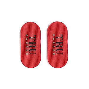 TRU BARBER HAIR GRIPPERS ® 3 COLORS BUNDLE PACK 6 PCS for Men and Women - Salon and Barber, Hair Clips for Styling, Hair holder Grips (Black/Red/Black)