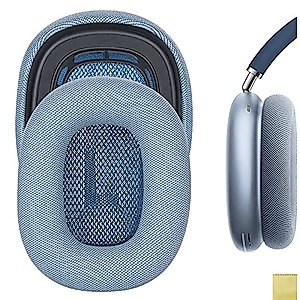 Geekria QuickFit Replacement Ear Pads for Airpods MAX Headphones Ear Cushions, Headset Earpads, Ear Cups Cover Repair Parts (Blue)