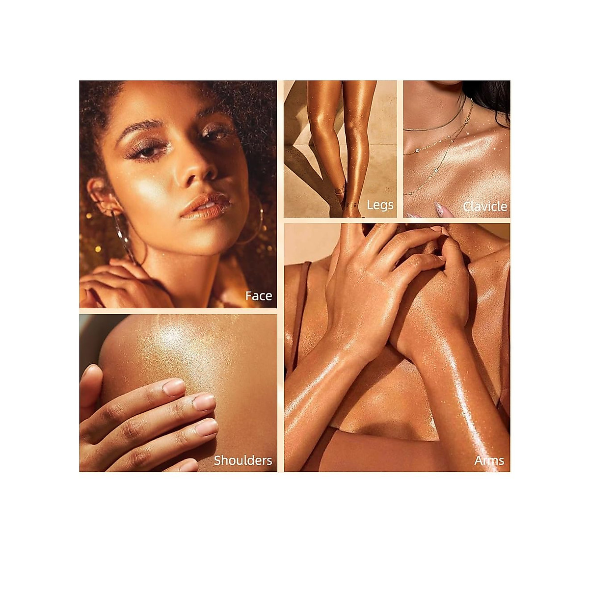 Glitter Powder Highlighter Makeup, Body Brightens the Natural Three-dimensional Face Blusher Patting Powder Highlighter. (01# White moonbeam)