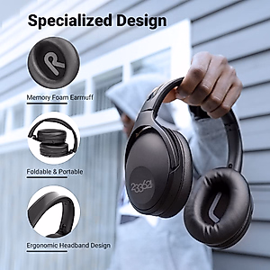 233621 Hush Hybrid Active Noise Cancelling Bluetooth Headphones with 100 Hrs of Playback, Dark Blue