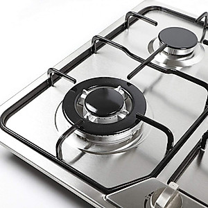 Gas Cooktop 23 inches 4 Burners Gas Stove - gas hob stovetop Stainless Steel Cooktop 4Sealed Burners Cast Iron Grates Built-in Gas Stove Top LPG/NG Gas Cooktop Thermocouple Protection