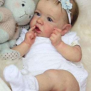 LZZTU Reborn 22 Inch Realistic Reborn Toddler Doll Girls Cute Smiling Newborn Baby Dolls Best Gift for Birthday