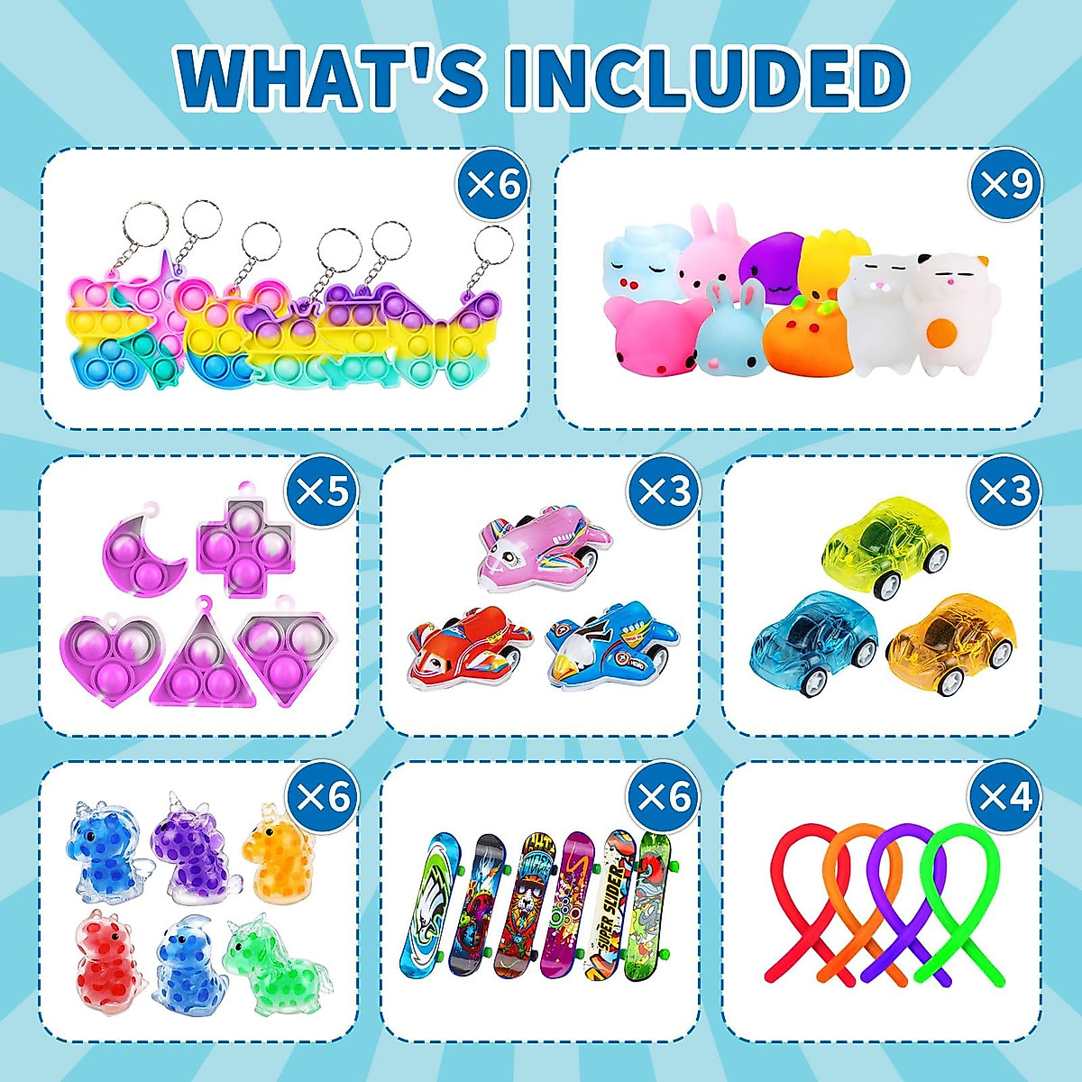 145 Pcs Party Favors for Kids, Pop Fidget Toys Pack, Goodie Bags Fillers for Kids Birthday Party, Prizes in Bulk for School, Pinata Stuffers, Classroom Prizes, Treasure Box Toys, Birthday Gift Toys