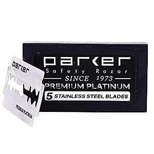 Parker Model 60R Safety Razor and 5 Parker Platinum Razor Blades