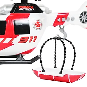 Sunny Days Entertainment Maxx Action Large Helicopter - Lights and Sounds Vehicle with Motorized Turbine and Spinning Rotors