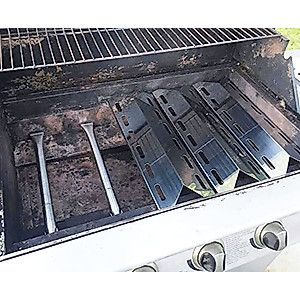 Htanch SN2341(4-Pack) SA0361 (4-Pack) 17 5/16" Heat Plate and Burner Replacement for Charmglow 720-0234,Nexgrill 720-0033, 720-0234, 720-0289 and Others Gas Grill Models