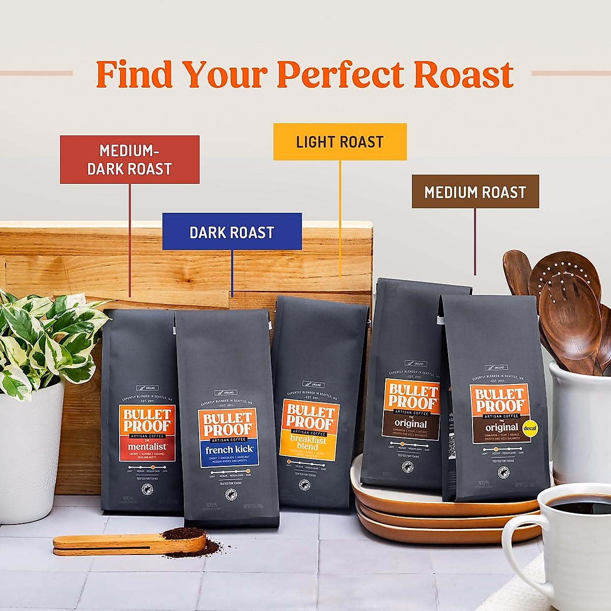 Bulletproof Original Medium Roast Ground Coffee, 12 Ounces (Pack of 3), 100% Arabica Coffee Sourced from Guatemala, Colombia & El Salvador