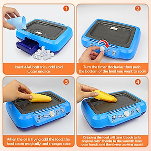 Koalafast Kids Play Kitchen Toy Accessories,20 Pcs Color-Changing Kitchen Playset Cooking Toys, Kitchen Pretend Cookware Play Set with Pots and Pans Set, Play Food Toy Set for Toddler Girls Boys(Blue)