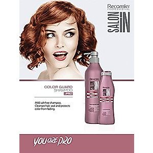 Color Guard Pro Shampoo Recamier SalonIn Enhance and Protect Colored Hair Until Next Dye No Salt | Champu Cabello Tinturado Protege y Realza Hasta La Sgte Visita 33.8 Ounces - 1 Litro