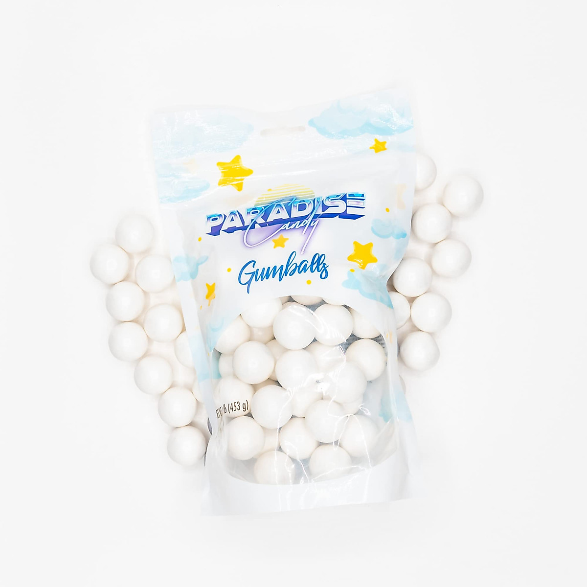White Gumballs - White Candy For Baby Shower Candy - White Candy For Gender Reveal - White Candy For Birthday Party - White Candy For Candy Buffet - White Candy For Candy Table - White Gumball for Baby Shower, Gender Reveal, Birthday Party, Candy Buffet,