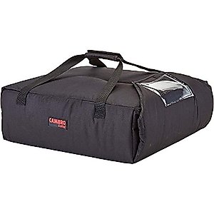 Cambro Nylon Insulated Premium Pizza Bag, Food Delivery Bag Holds (2) 12" Pizza Boxes Black GBPP212-110