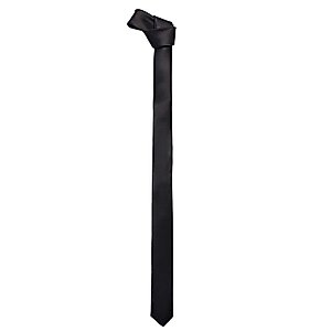 K. Alexander New Mens Solid Black Retro Skinny Necktie 1.5" Tie