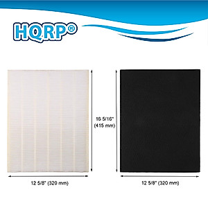 HQRP Air Filter Set (True HEPA + 4 Carbon) compatible with Winix 9000, 9500, 5000, 5000B, WAC9000, WAC5000 Ultimate Pet PlasmaWave, Winix 115115 Size 21 Filter A Replacement