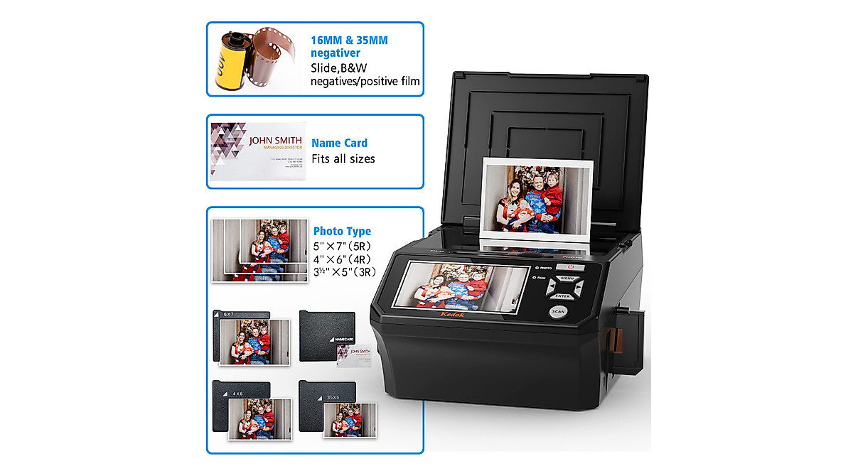 22MP Film & Slide Scanner for High-Res Digital Photos & Documents
