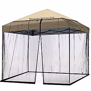 Tiimmgaal 10' x 10' Patio Umbrellas Netting Mosquito Netting, Gazebo Canopy Patio Umbrella square clearance or circularity OtdoorCanopy Umbrella Screen (Black)（Note: mosquito netting only）