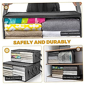 STOBAZA Box Multi-function Coats Reinforced Bag Foldable Containers Bins Oxford Sturdy Blankets Sweaters T- Holder Practical Container Stackable Wardrobe Frame Handle Window Blanket Clo