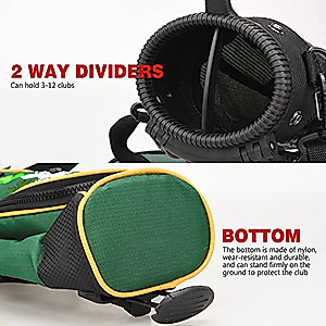 Craftsman Golf Clover Carry Bag Lightweight Sunday Bag with Stand Perfect for Driving Range,Par 3 Course (Clover)