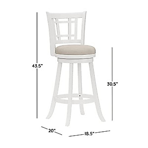 Hillsdale Fairfox Swivel Bar Stool, Barstool, White