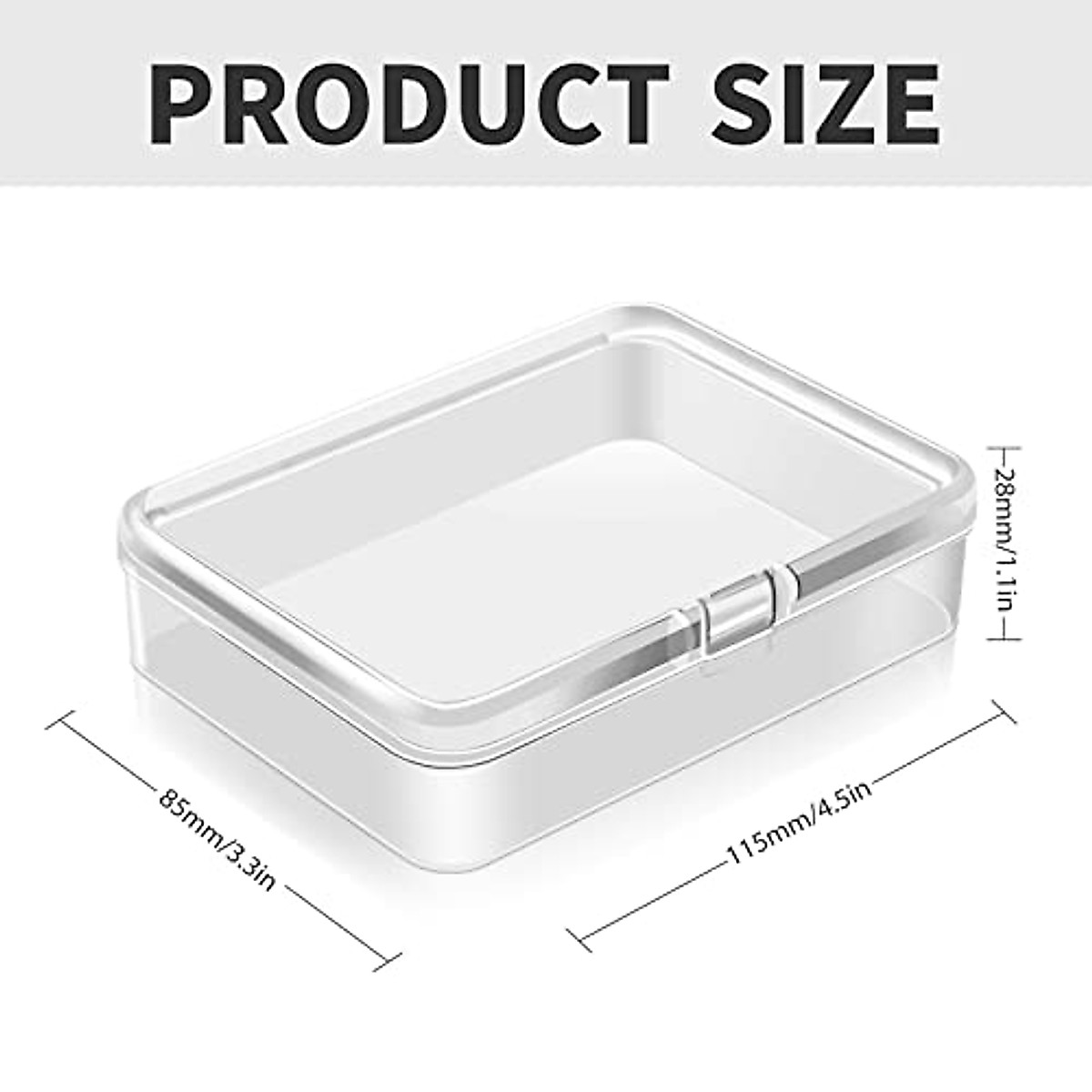 Rcybeo 16 Pcs Small Plastic Storage Containers with Lids, 4.5x3.4 Inches Craft Organizers Small Plastic Boxs for Collecting Small Items, Beads, Jewelry, Crafts Accessories, Game Pieces, Business Cards,Tools