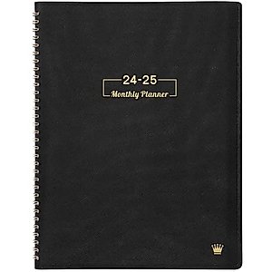 2024-2025 Monthly Planner - 18 Monthly Planner/Calendar 2024-2025, Jul 2024 - Dec 2025, 8.86" x 11.4", Monthly Tabs, Faux Leather, Pocket, 25 Note Pages, Passwords, Twin-Wire Binding, Thick Pape