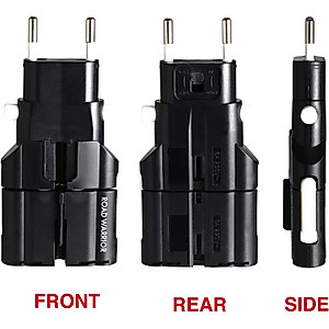 ROAD WARRIOR Universal Travel Plug Adapter Europe/UK/Australia/USA/India/China Compact Does Not Convert Voltage RW101BK Black
