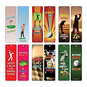Golf Bookmark Cards (30-Pack) – Stocking Stuffers Goft Gifts for Golfers, Adult Men & Women – Golf Tournament Supplies – Book Clubs Reading