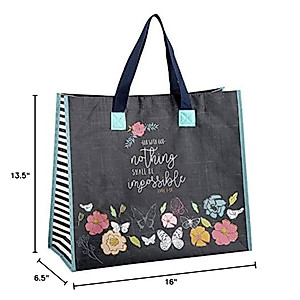 Creative Brands Faithworks-Prayerful Wings Inspirational Reusable Gift/Tote Bag, 16 x 13.5-Inch, Nothing Impossible