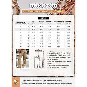 Dokotoo Ladies Corduroy Cargo Pants Wide Leg Baggy High Waisted with Pockets Comfy Casual Long Pants Utility Travel Trouser Plus Size,Green 10