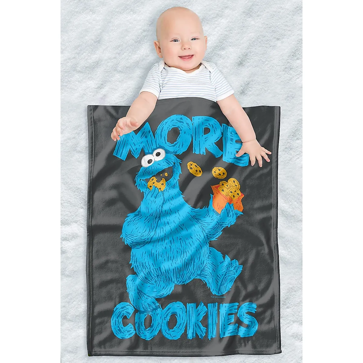 LOGOVISION Sesame Street Lightweight Baby Blanket, 30"X40", More Cookies Unisex for Infants Girls & Boys