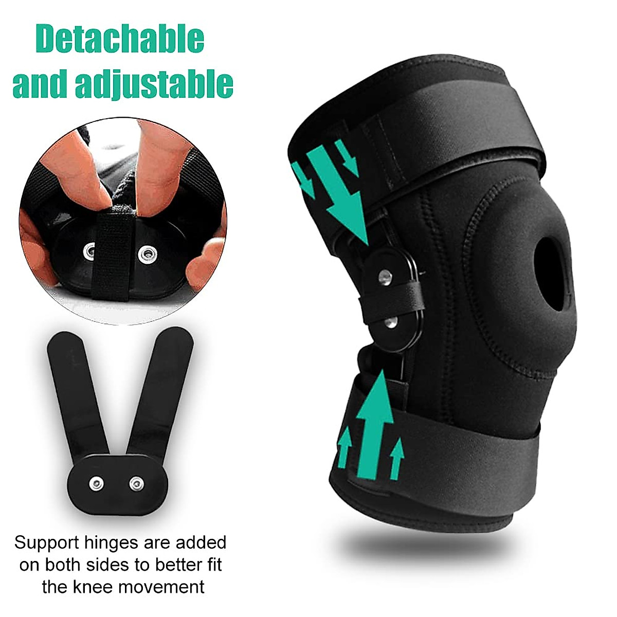 LTLCLZ 1Pair Sports Hinged Knee Support Brace for Patella Instability Meniscus Injuries Ligament Sprains Meniscus Tear,XL