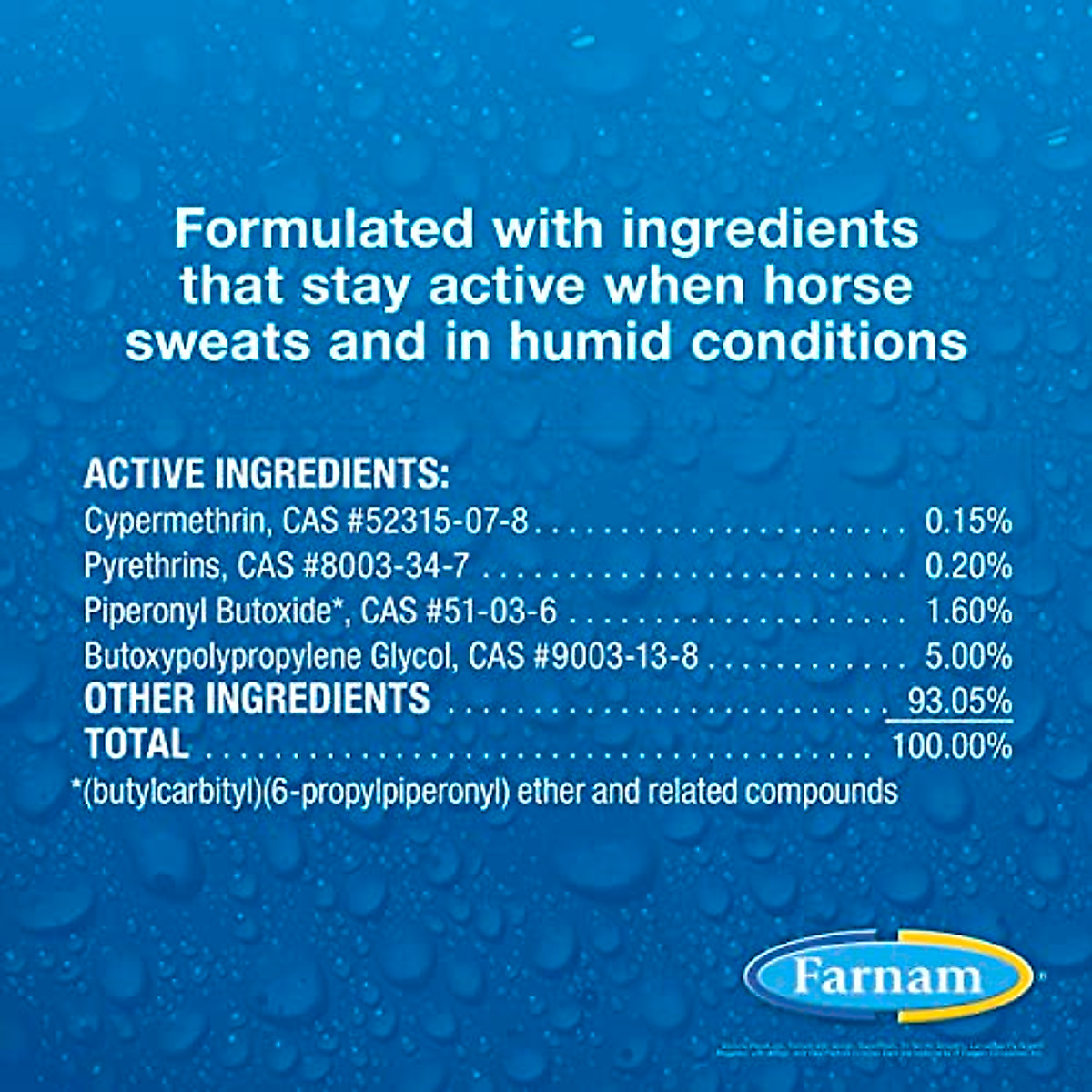 Farnam Endure Sweat-Resistant Horse Fly Spray, Kills, Repels, Protects, 32 Ounces, Quart Spray