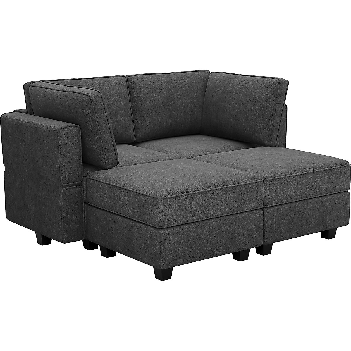 Belffin Modular Sofa Bed Sectional Sleeper Sofa Convertible Sectional Couch Bed Set Reversible Chaise Dark Grey