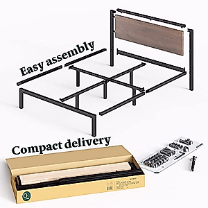 ZINUS Mory Metal Platform Bed Frame / Wood Slat Support / No Box Spring Needed / Easy Assembly, King