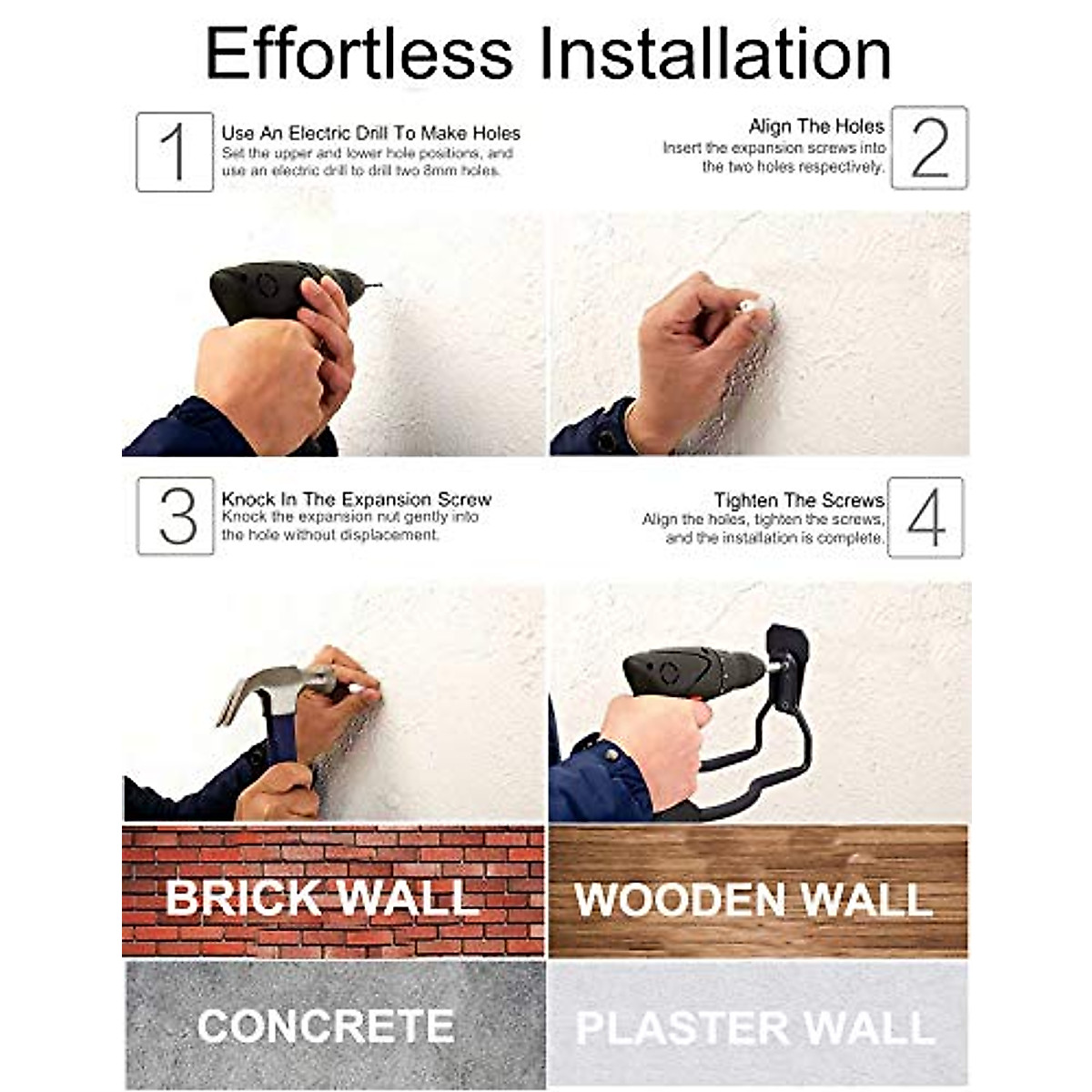 String Trimmer Hanger Bracket, Garden Lawn Trimmer Wall Mount, Falezern 1 Pcs Heavy Duty Weed Eater Rack For Garage. Garden Tool Organizer and Storage Hooks for Garage Trimmer, Garden Wall, Tool Room.