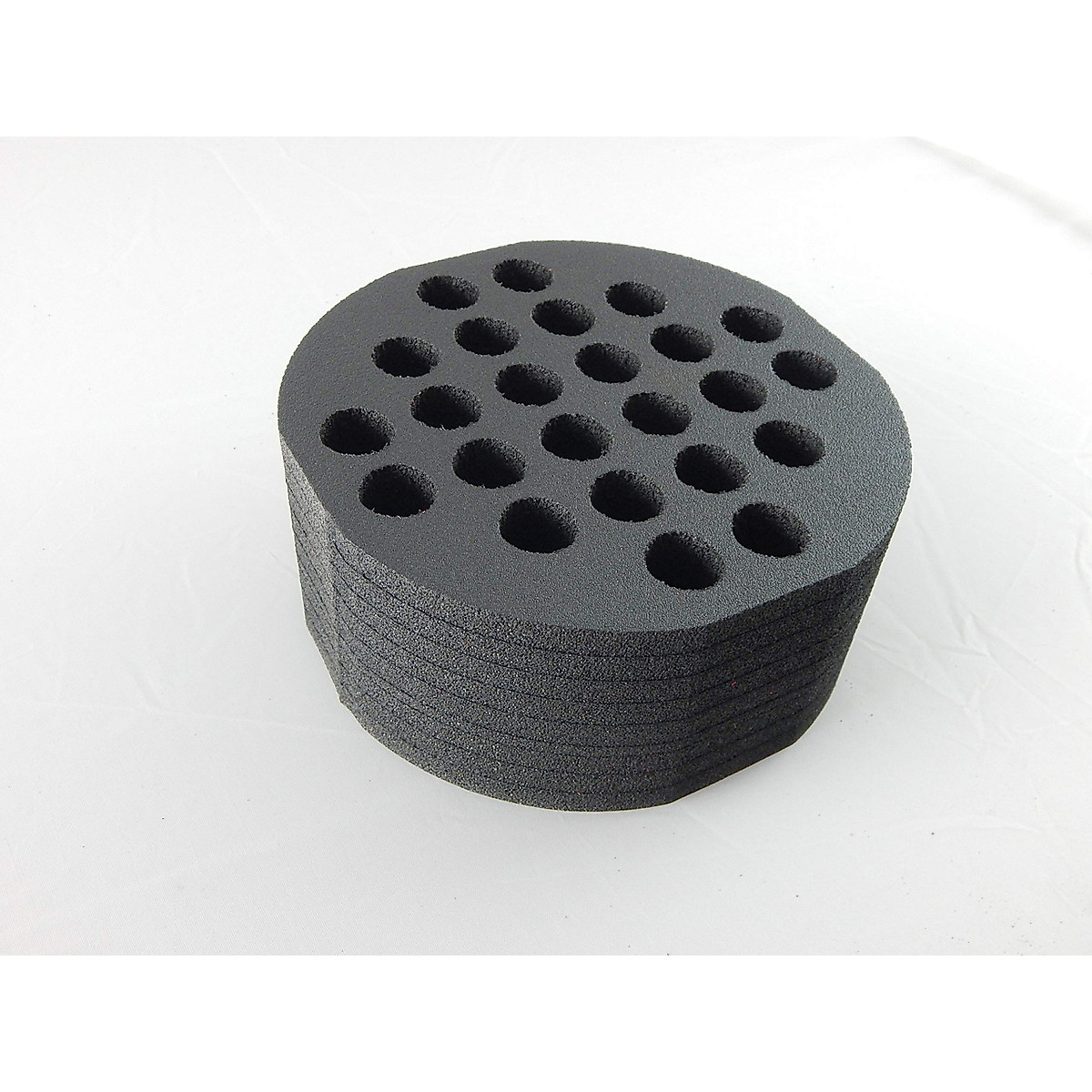 Polar Whale 2 Test Tube Racks Black Foam Round Shaped Holder Storage Organizer Stand Transport Holds 24 Tubes Fits up to 20mm Diameter