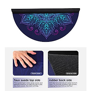 Keolorn Round Meditation Pilates Yoga Mat Luxury Suede Large Yoga Mat Natural Rubber Non-Slip Base is ery Suitable for Meditation, Stretching, Fitness Exercise, Home and Outdoor. 140CM Diameter